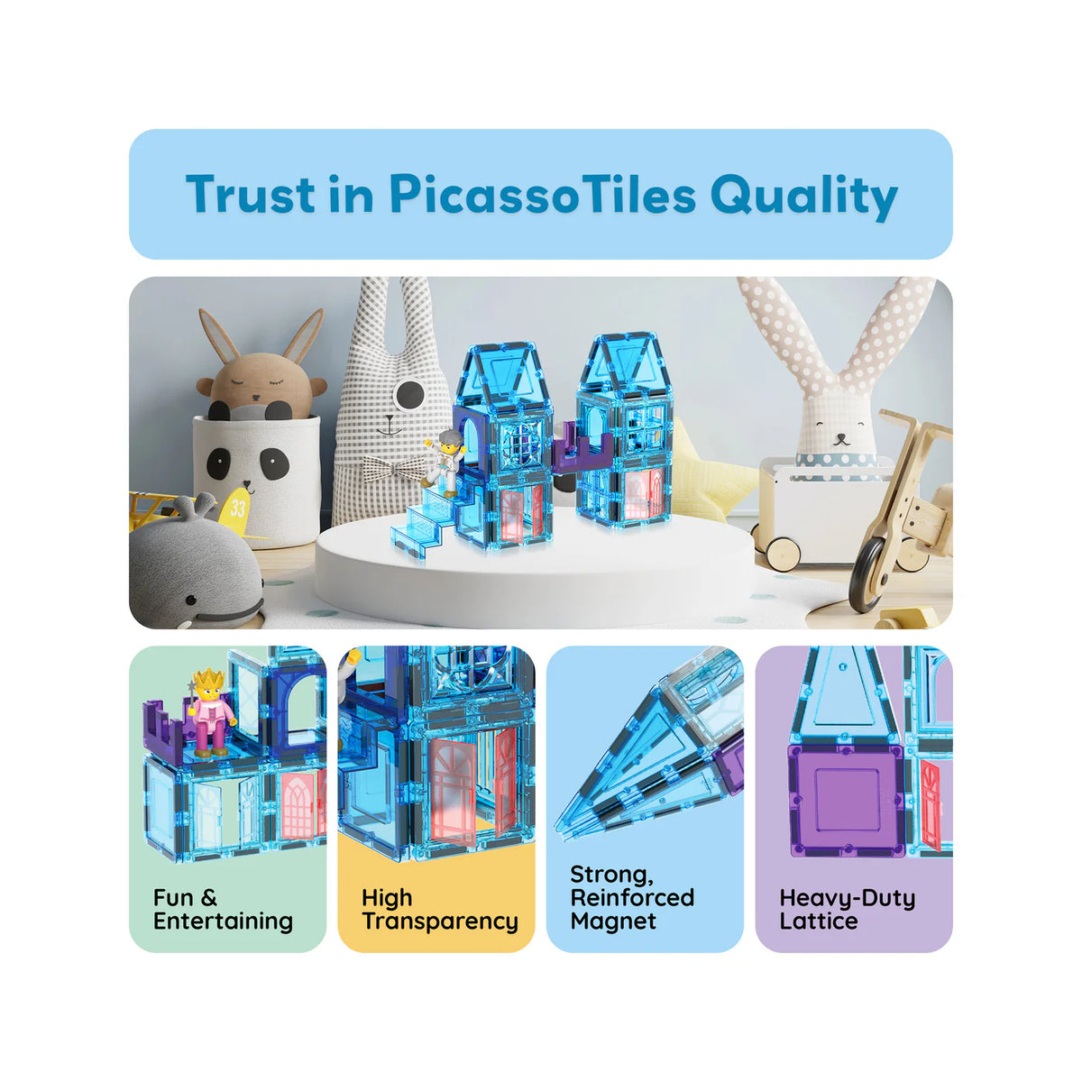 72pc Ice Castle Magnetic Tile Building Set - Picasso Tiles – The ...